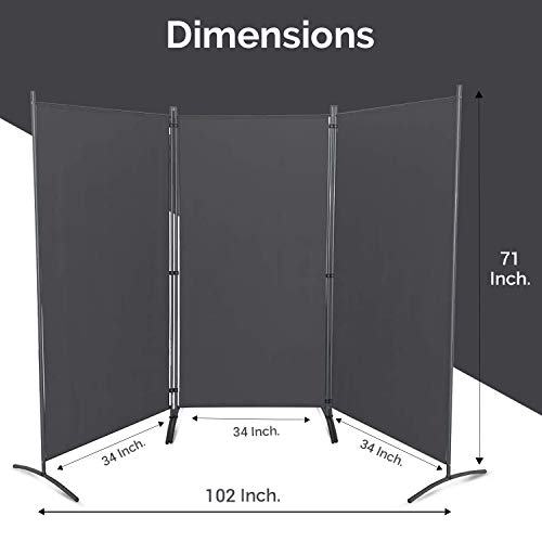 STEELAID Room Divider β Folding Partition Privacy Screen for School, Church, Office, Classroom, Dorm Room, Kids Room, Studio, Conference - 102" W X 71" Inches - Freestanding & Foldable