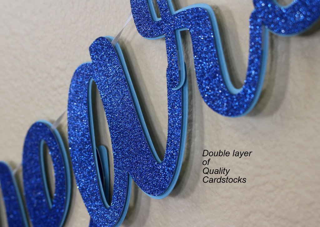 All About Details Cheers to 50 Years! Cursive Banner (Blue)