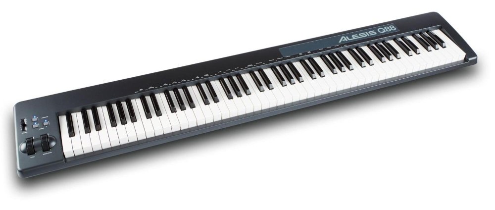 Alesis Q88 | USB MIDI Keyboard with 88 Velocity Sensitive Keys, MIDI-Output Jack, Pitch & Modulation Wheels and Production Software Included