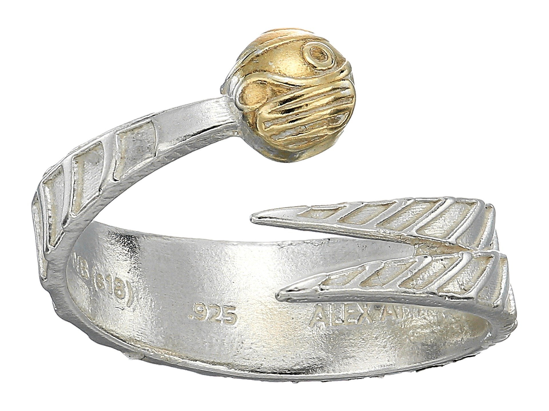 Alex and Ani Women's Harry Potter Golden Snitch Two Tone Ring Wrap, 14kt Gold Plate/Sterling Silver