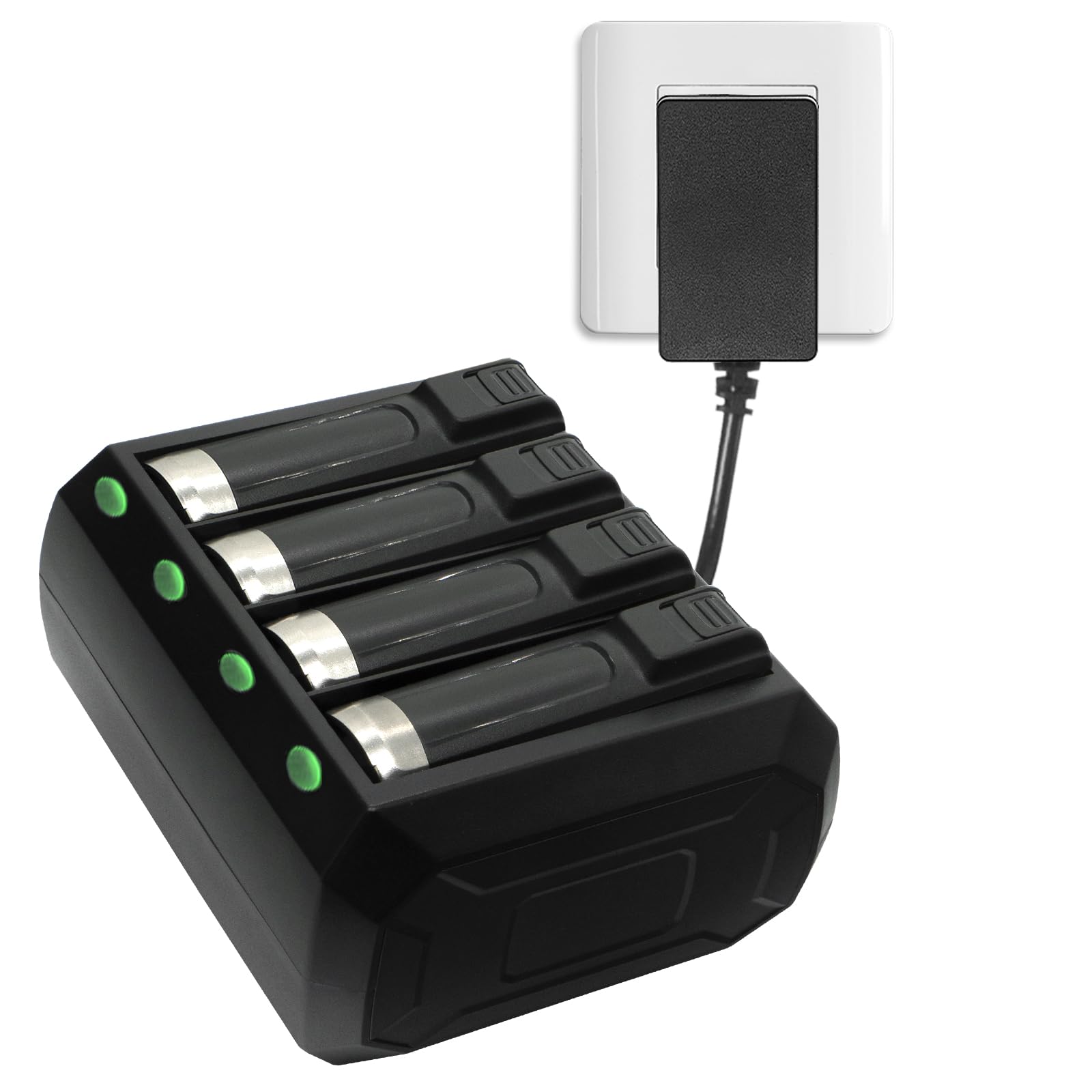 Battery Charger Station for Zebra WT6000 RS6000 Barcode Scanner,4-Slot Charging Cradle Power Supply Included,Replacement for P/N (SAC-NWTRS-4SCH-01)
