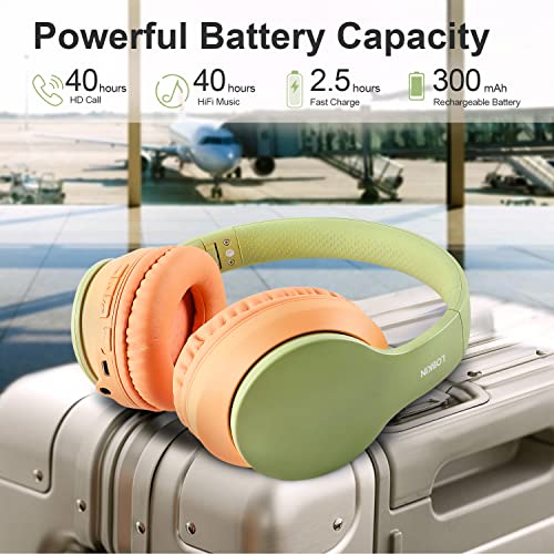 LOBKIN Wireless Bluetooth Headphones, Over-Ear Headphones with Built-in HD Mic,40H Playtime, Foldable Wireless and Wired Stereo Headphones for Gym/PC/Home