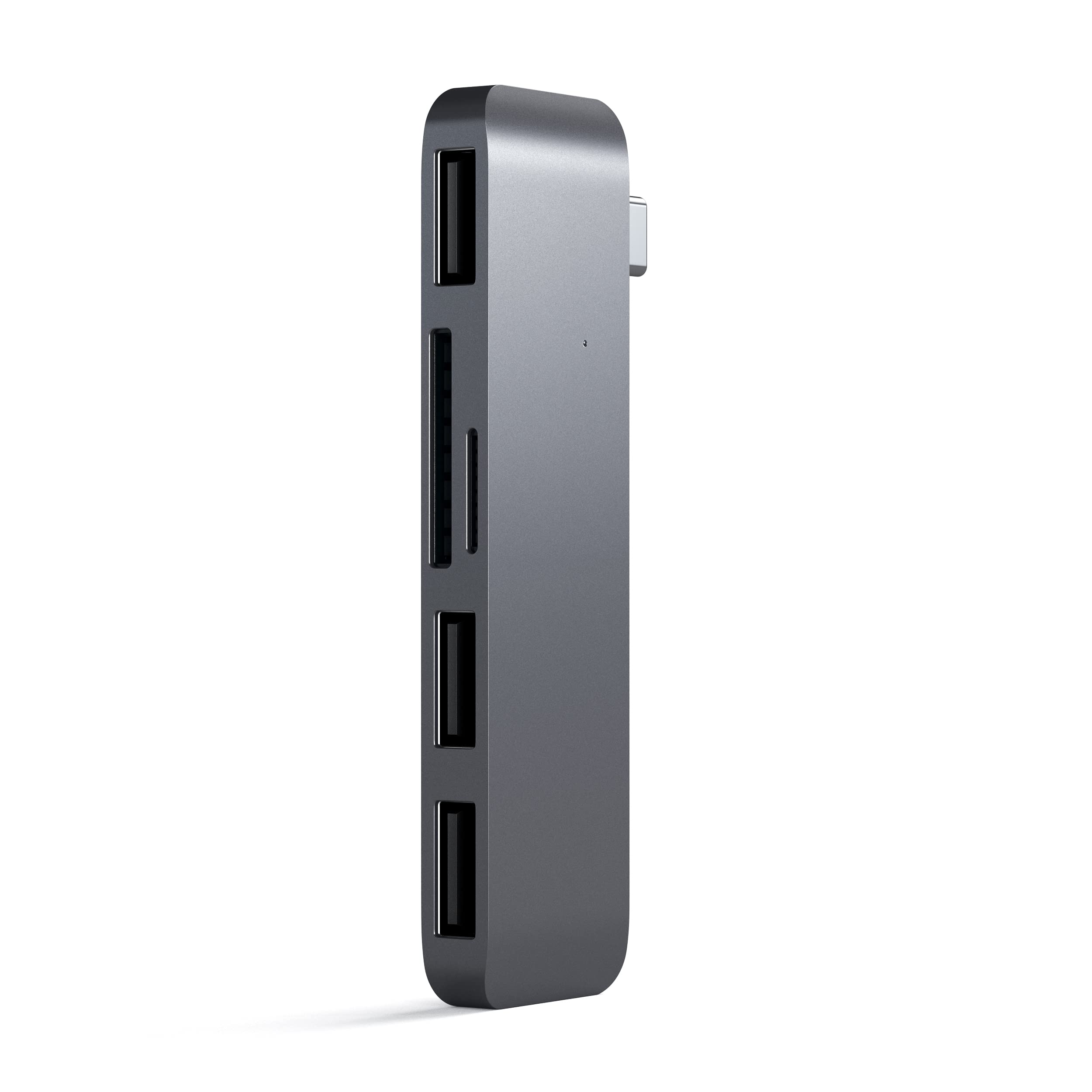 Satechi Aluminum Type-C USB 3.0 3-in-1 Combo Hub Adapter - 3 USB 3.0 Ports and Micro/SD Card Reader - Compatible with 2022 iPad Air M1, 2021 iPad Pro M1, 2020 MacBook Pro/Air M1 (Space Gray)