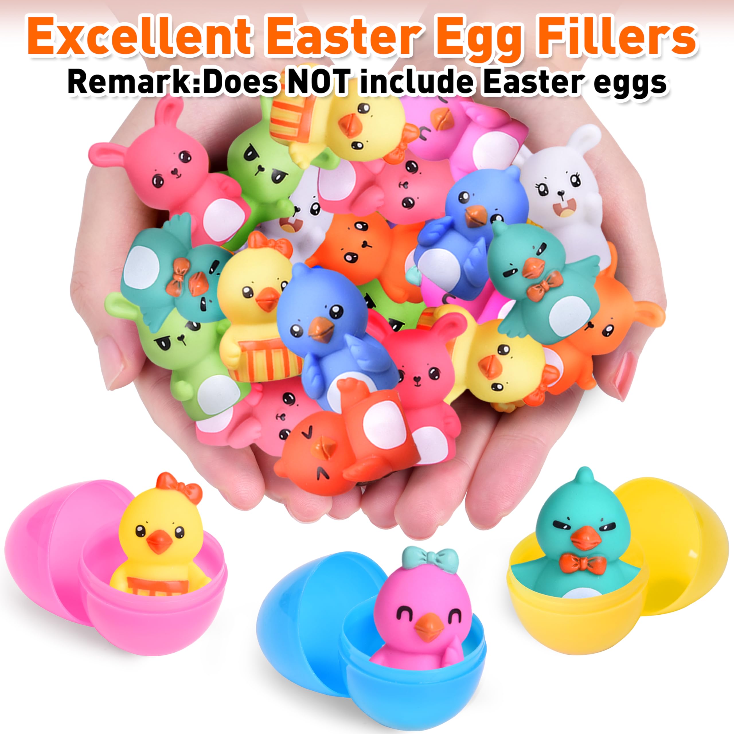 FUN LITTLE TOYS 10 PCS Bunny Chick Finger Puppet for Easter Basket Stuffers, Include 5 Bunnies & 5 Chicks