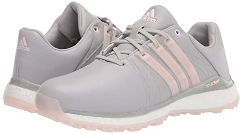 adidas Women's Tour360 XT Spikeless Golf Shoe Glory Grey/Pink Tint/Silver Metallic 7.5 M