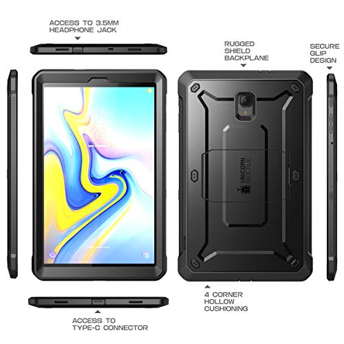 SUPCASE Full-body Rugged Case for Galaxy Tab A 10.5 with Built-In Screen Protector Kickstand Hybrid Case for Samsung Galaxy Tab A 10.5 (SM-T590/T595/T597) 2018 Release- Unicorn Beetle Pro (Black)