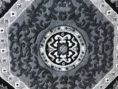 Carpet King Traditional Oriental Octagon Area Rug Grey Black Silver Gray Design 101 (5 Feet 3 Inch X 5 Feet 3 Inch)