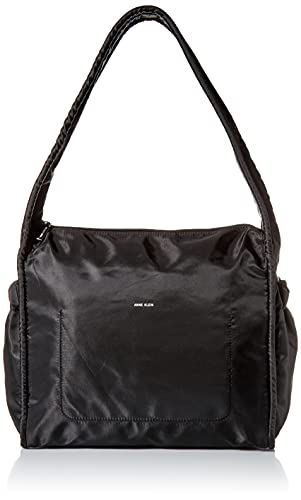 Anne Klein Soft Nylon Shoulder Hobo, Black