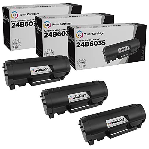 LD Compatible Toner Cartridge Replacement for Lexmark M1145 24B6035 (Black, 3-Pack)