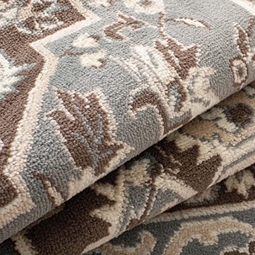 Superior Elegant Glendale Collection Area Rug, 8mm Pile Height with Jute Backing, Traditional Oriental Rug Design, Anti-Static, Water-Repellent Rugs - Grey, 8' x 10' Rug