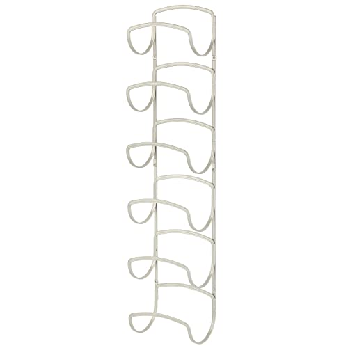 mDesign Steel Towel Holder for Bathroom Wall - Wall Mounted Organizer for Rolled Towels and Bath Robes - Six Level Wall Mount Towel Storage Rack - Bathroom Towel Organizer - Hyde Collection - Satin