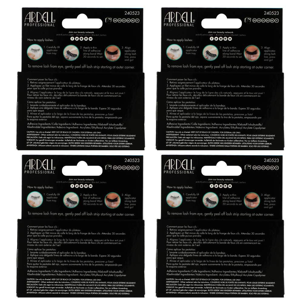 Ardell False Eyelashes Press On Lash Self-Adhesive Wispies Black 4 pack