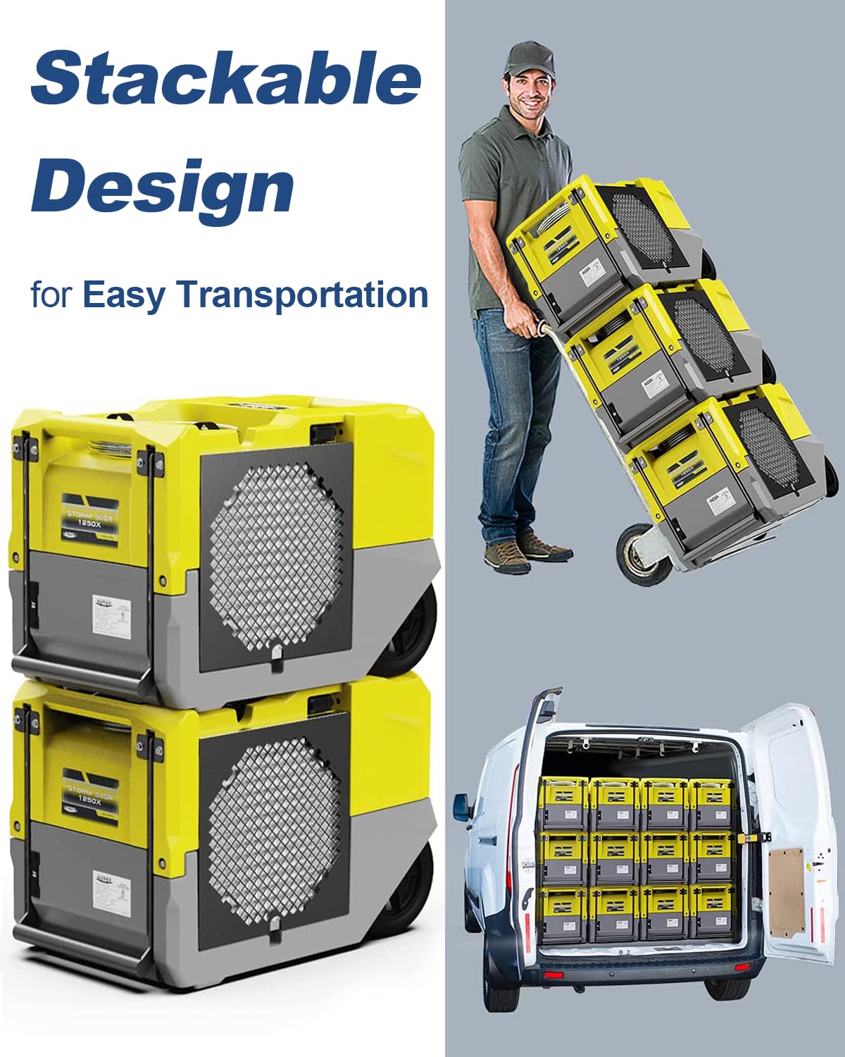 ALORAIR Smart WiFi Dehumidifier, 264 PPD High Performance, Commercial Dehumidifier with Pump, Compact, Portable, Industrial dehumidifier for Disaster Restoration, Yellow