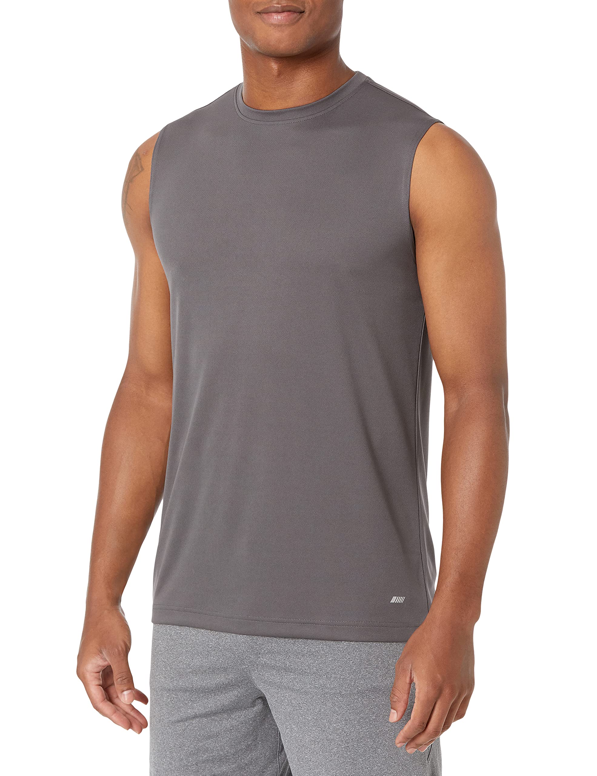 Amazon Essentials Men's Active Performance Tech Muscle Tank, Pack of 2, Black/Dark Grey, 4X-Large Big