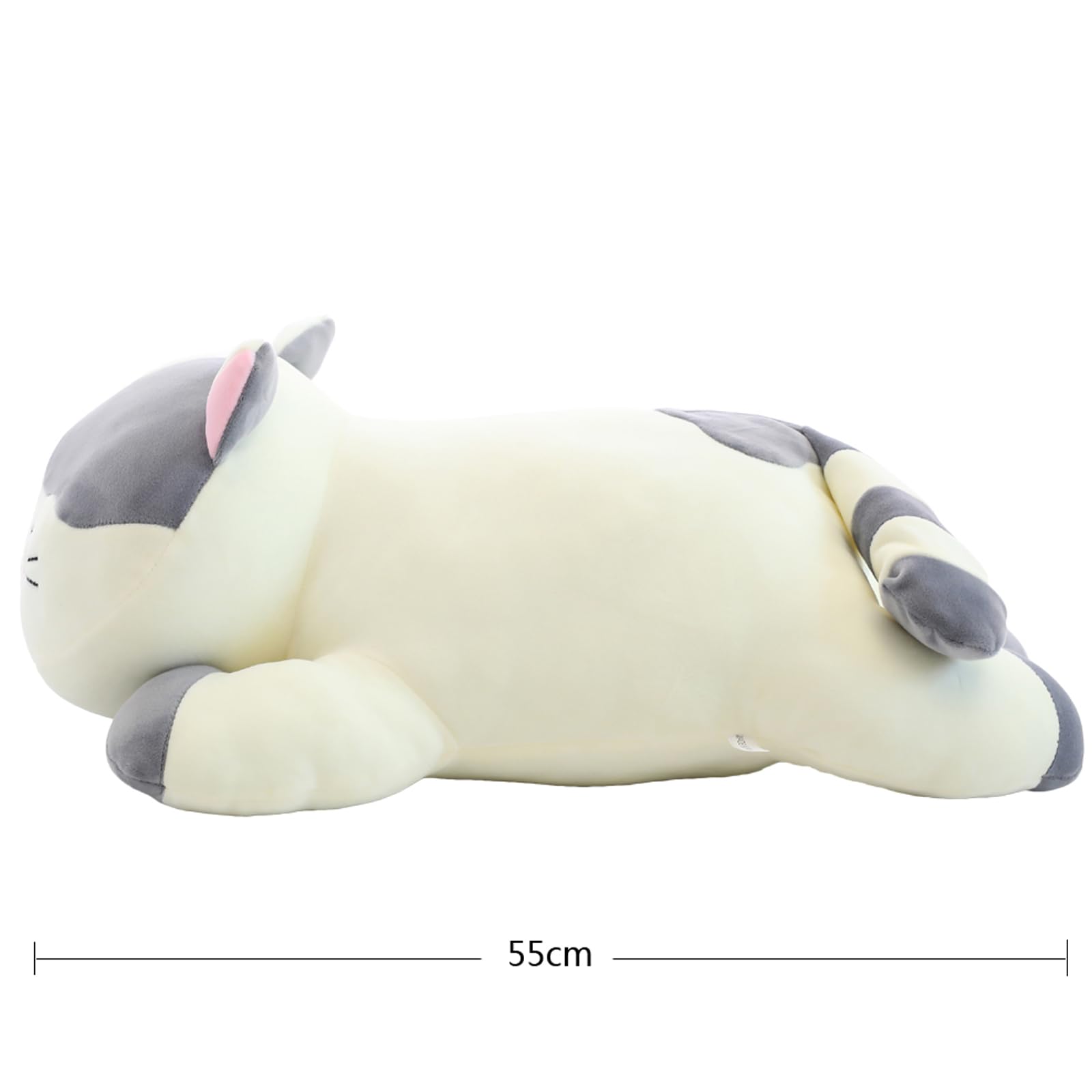 Cat Big Plush Hugging Pillow, Super Soft Kitten Kitty Stuffed Animals Toy Gifts for Kids, Girls, Bed, Christmas, Valentine 21.7" (Gray)