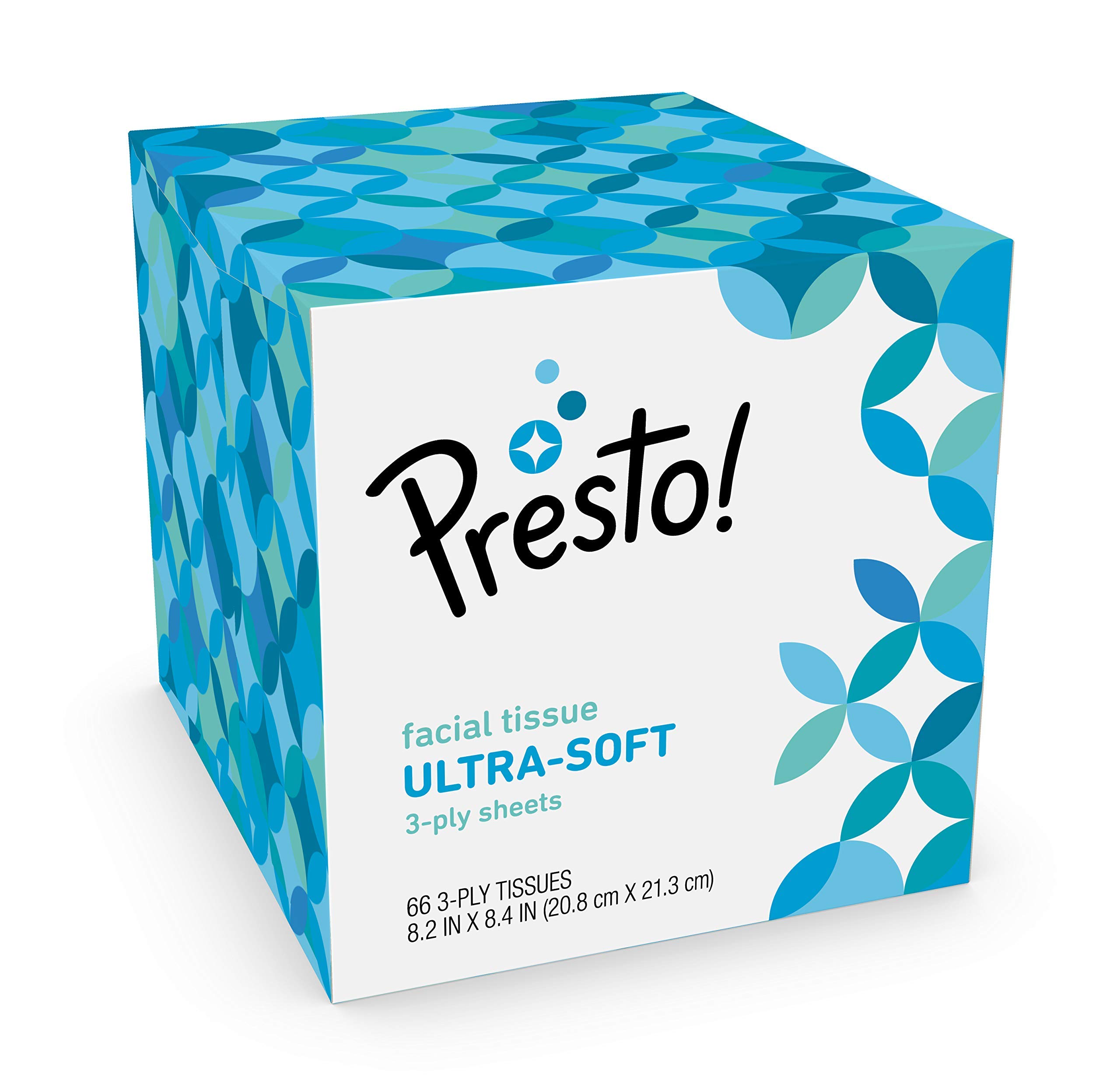 Amazon Brand - Presto! Ultra 3-Ply Facial Tissue, 66 Count (Pack of 1)
