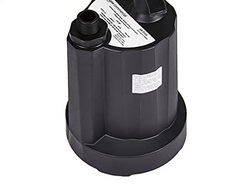 AmazonCommercial 1/4 HP Thermoplastic Submersible Utility Pump, 7.4"L x 6.6"W x 9"H, Black