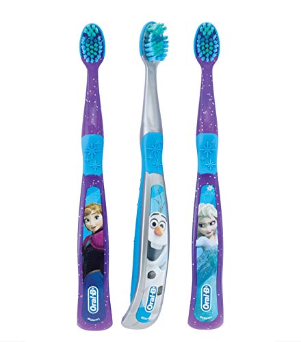 PG Disney Frozen Kids Toothbrush Bundle Featuring Elsa, Anna & Olaf - (Pack of 3) Plus Dental Gift Bag & Tooth Saver Necklace