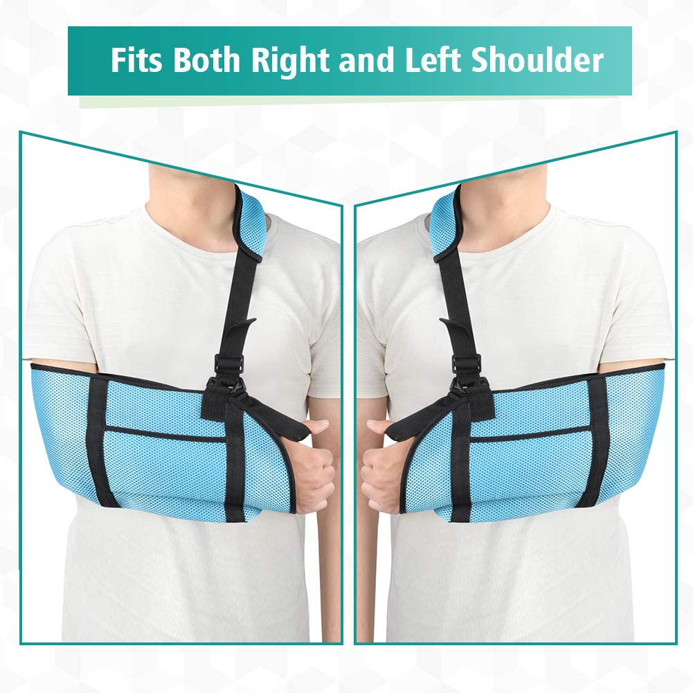 Arm Sling with Thumb and Shoulder Sling, Breathable Mesh Sling Immobilizer Elbow Arm Support for Broken Arm Shoulder Injury Available for Women and Men Left or Right Arm