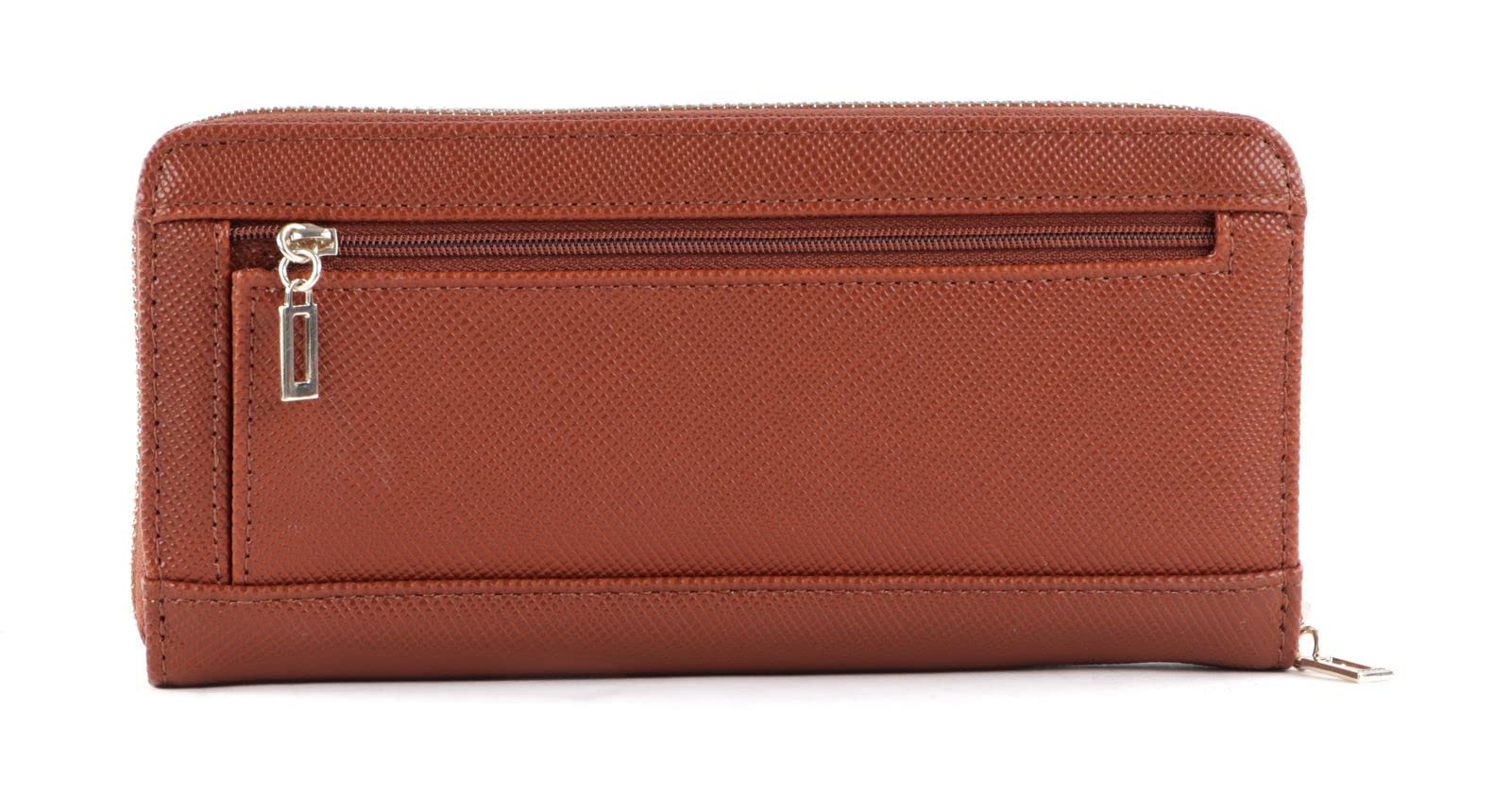 GUESS Cordelia Large Zip Around Wallet Cognac One Size