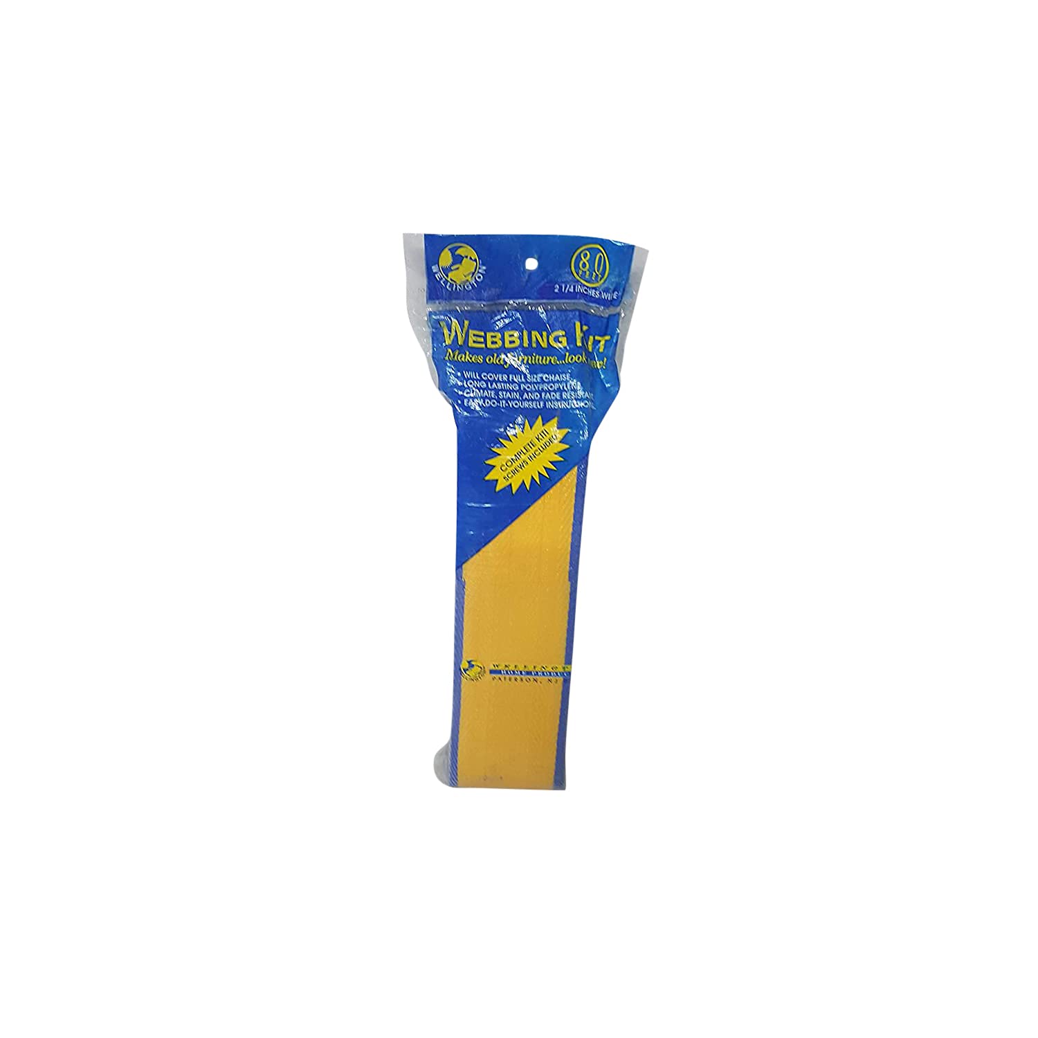 Chair Strap,80 Feet 3 Inches Wide Webbing Kit, with Webbing Screws Replace Your Old Chair with, Vibrant Colors to Choose from Made in USA. (Gold)