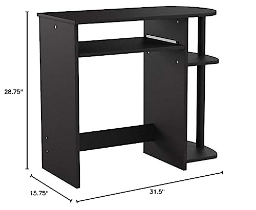 Furinno Simplistic Easy Assembly Computer Desk, With Keyboard Tray, Espresso/Black