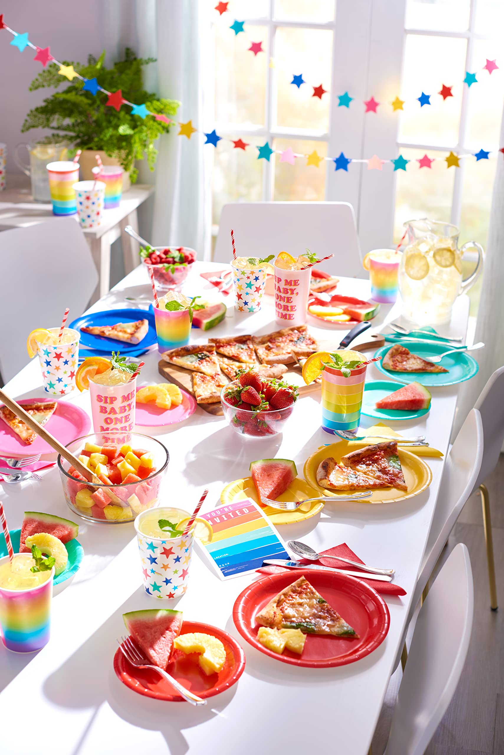 American Greetings Rainbow Party Supplies for Fathers Day, Graduation, Birthdays and All Occasions, Multicolor Lunch Napkins (50-Count)