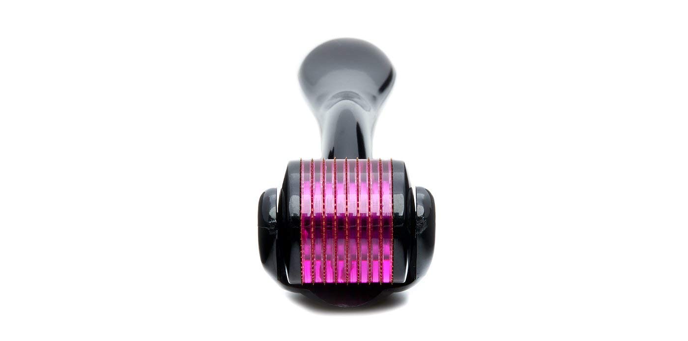 Titanium Needle Roller for Face Hair Beard - 540 .25mm Needles for Beauty Skin Care - Kit with The Best Home Cosmetic Tool and Storage Case for Pro Treatment - Upload eBook - for Women and Men
