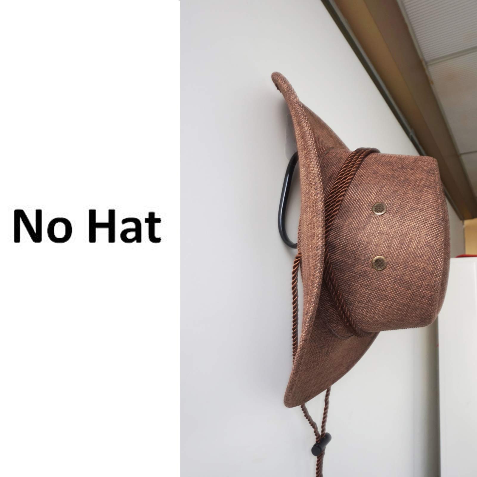 Cowboy Hat Rack , Hat Holder , Hat Organizer, Hat Wall Mount display , Hat bracket Hook, Hat Hangers, - No drilling, No installation tool required , Stick-On, Strong Self-adhesive(hold up to 15 Lb.)