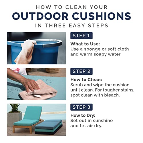 Arden Selections Outdoor Bench Cushion, 46 x 17, Water Repellent, Fade Resistant 17 x 46, Sapphire Blue Leala