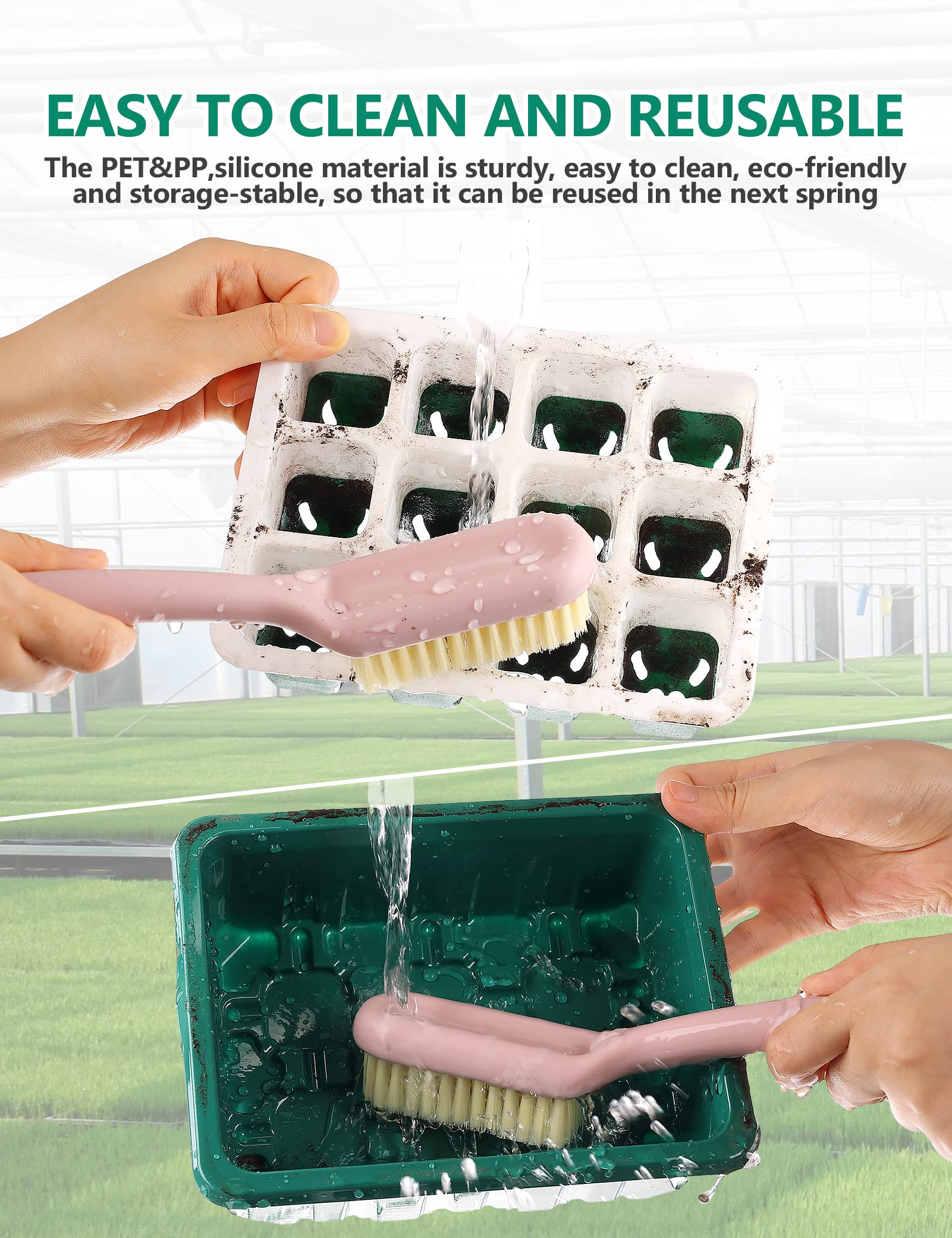Allox 3 Packs Reusable Seed Starting Trays,36 Cells Seed Germination Kit Indoor Seed Starter Pots with 5 Plant Labels Plant Grow Tray No Humidity Domes Plant Starter Kit