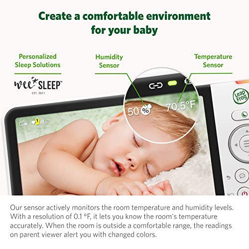LeapFrog LF930HD 1080p Smart WiFi Remote Access Baby Monitor, 360° Pan & Tilt, 7” 720p HD Display, Color Night Light, Color Night Vision, Two-Way Intercom, Smart Sensors