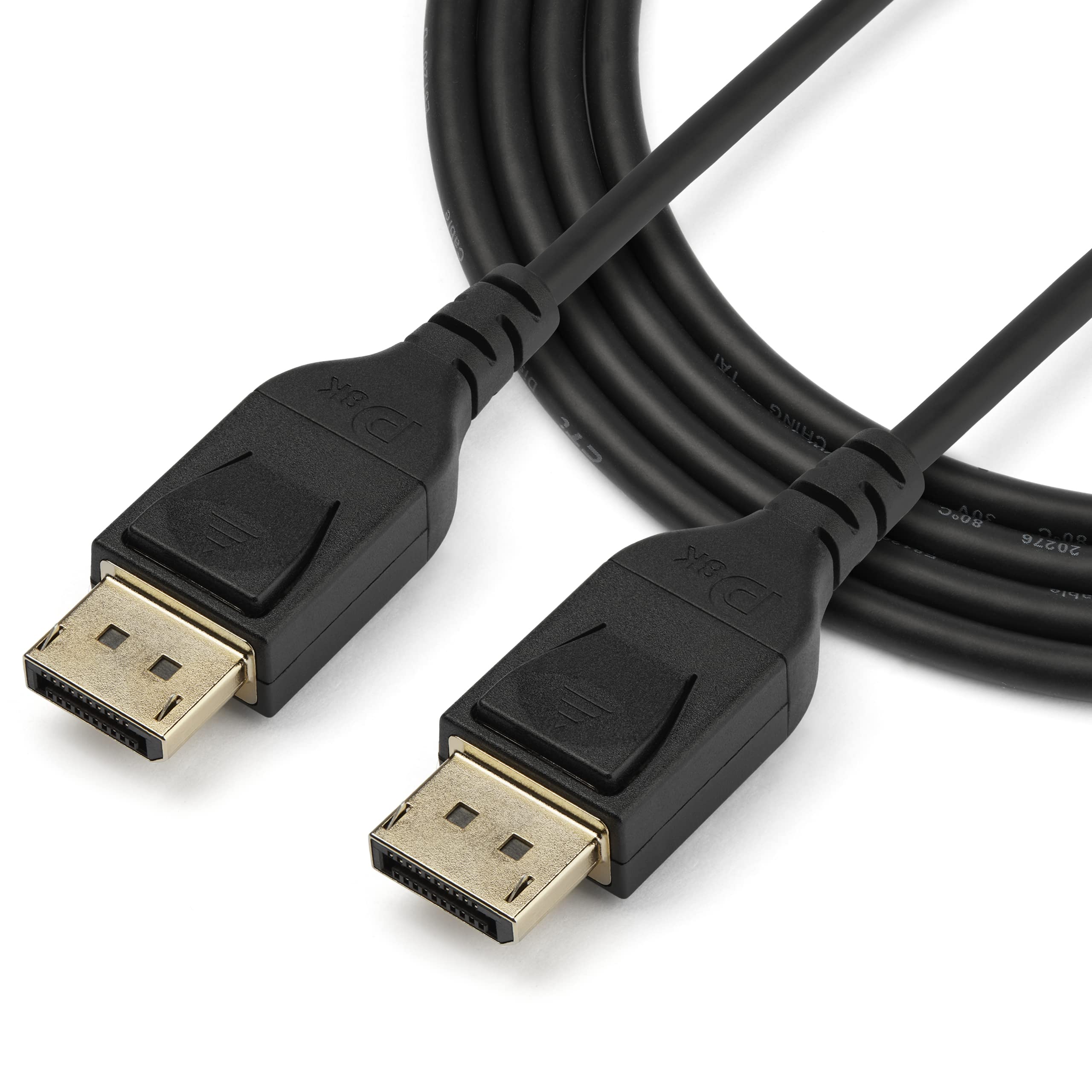 StarTech.com 2m VESA Certified DisplayPort 1.4 Cable - 8K 60Hz HBR3 HDR - 6ft Super UHD DisplayPort to DisplayPort Monitor Cord - Ultra HD 4K 120Hz DP 1.4 Slim Video Cable M/M DP Connector (DP14MM2M)