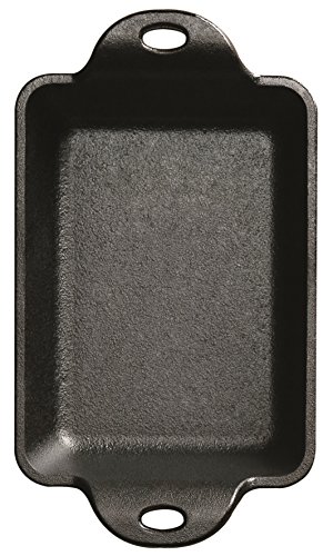 Lodge Heat Enhanced and Seasoned Cast Iron Rectangular Mini Server, 10-Ounce, Black