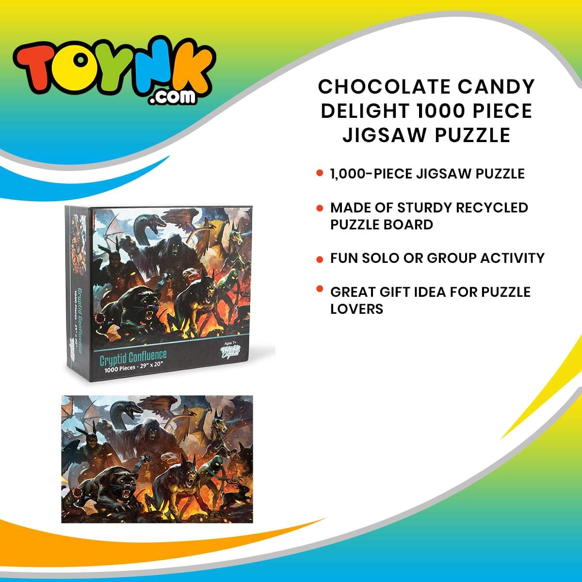 Cryptid Confluence and Monster Legends 1000 Piece Jigsaw Puzzle Toy | Fun Quarantine Gifts | Brain Teaser for Family Game Night