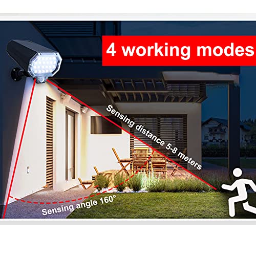 Haowecib Solar Lawn Light, Powerful Solar Wall Lamp 4 Working Modes Rainproof Dustproof for Lighting for Courtyard Garden for Home for Decoration