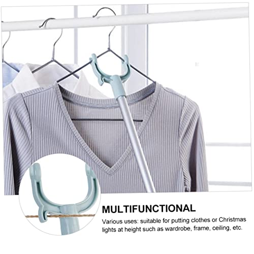 Cabilock retractable clothes rail garment pole retractable clothes pole retractable clothesline rod reach pole stainless steel hooks Home Clothes Rod Aluminum Rod Handle spring wardrobe rod