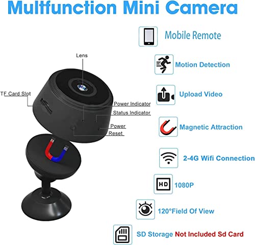 Phouqtem Spy Camera Hidden Camera WiFi Mini Camera with Motion Detection Wireless Nanny Cam HD 1080P Home Security and Indoor Outdoor
