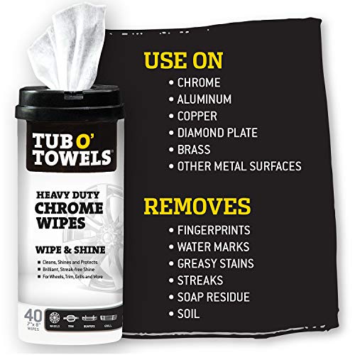 Tub Oβ Towels Heavy Duty Chrome Wipes β Clean, Shine & Protect, 40 Count Wipes, TW40-CHR