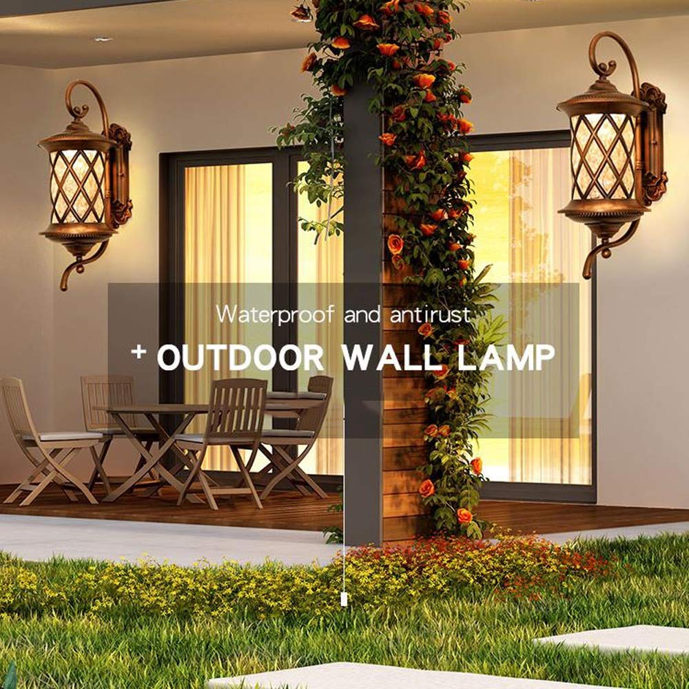 ZHDWOALG Farmhouse Chandelier Outdoor Wall Mount Light Fixture Waterproof Exterior Sconces with Aluminum Housing Wall Sconce Light Creative Wall Lantern for Patio, Deck, Yard, Garden, Path, Home Moder