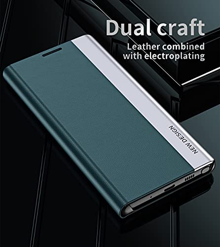 CCSmall for Xiaomi Redmi Note 10 4G (NOT 5G) Bracket Pagnetic Leather Cover for Xiaomi Redmi Note 10S TPU Shockproof Protection Flip Phone Case for Xiaomi Redmi Note 10 4G/Redmi Note 10S CX Black