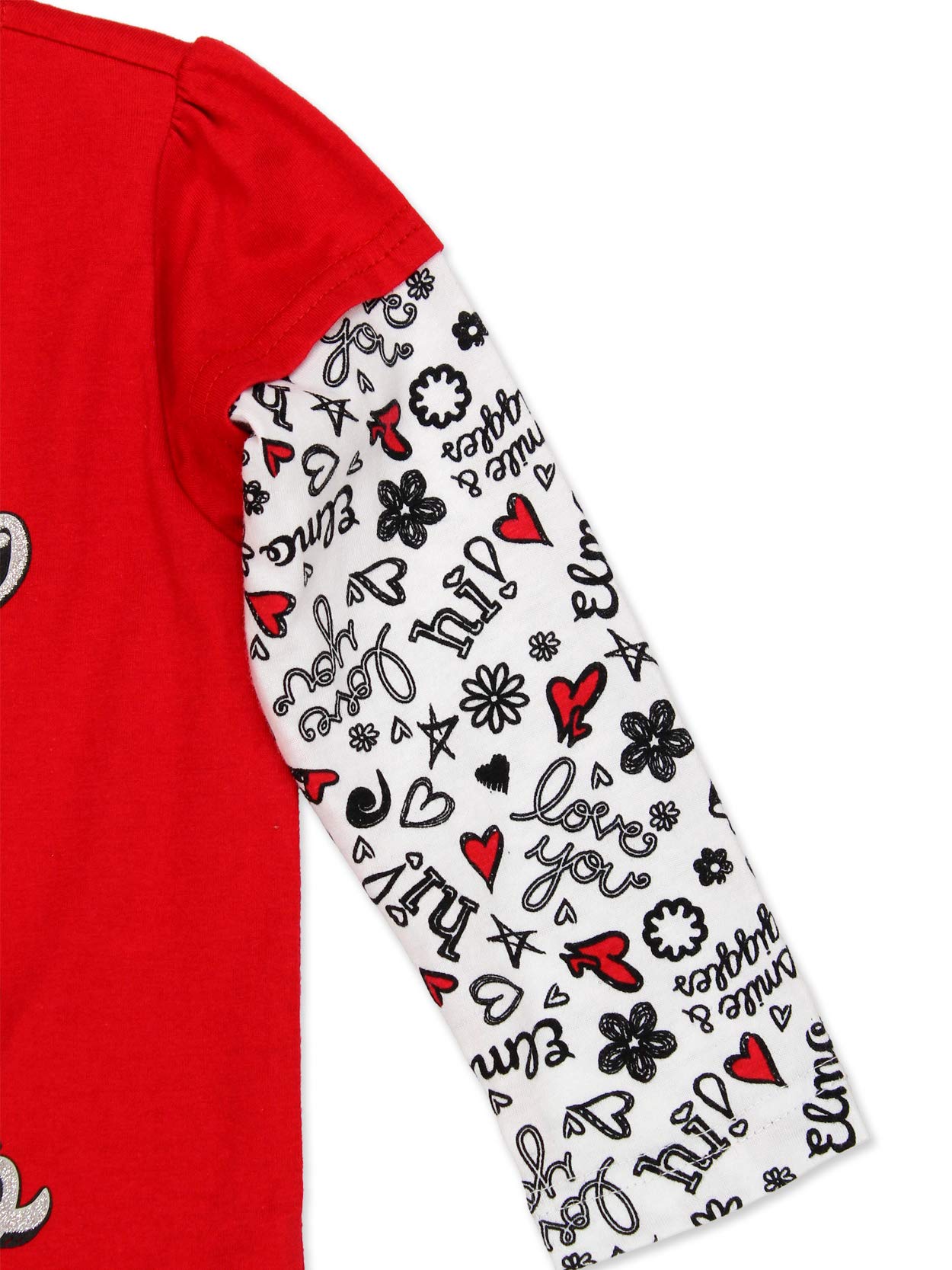 Sesame Street Elmo Girls Long Sleeve Shirt for Infant and Toddler Red