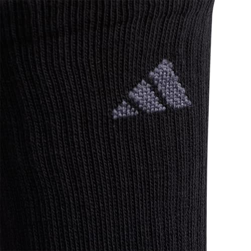 adidas Women's Cushioned Crew Socks (3-Pair), Black/Clear Onix Grey/Onix Grey, Medium