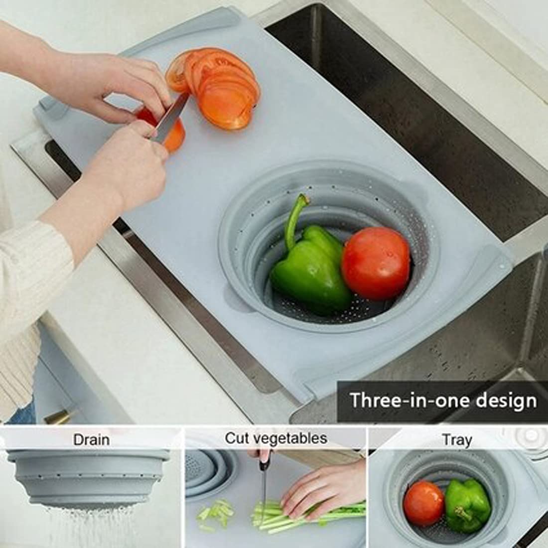 CozyBlock 25 x 22 x 9 Inch Top-mount/Drop-in Stainless Steel Single Bowl Kitchen Sink with Strainer and Protective Bottom Grid- 18 Gauge Stainless Steel-4 Faucet Hole