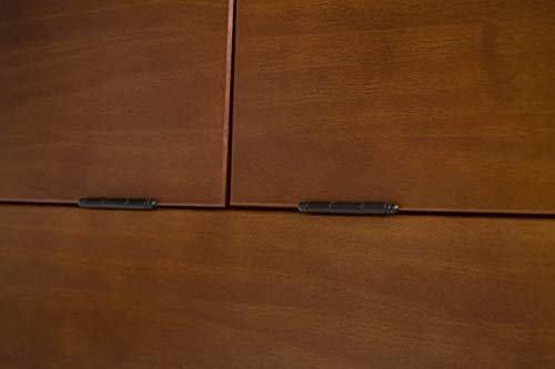 memomad Bali Storage Headboard with 4 Doors (Queen Size, Caramel Brown Wood)