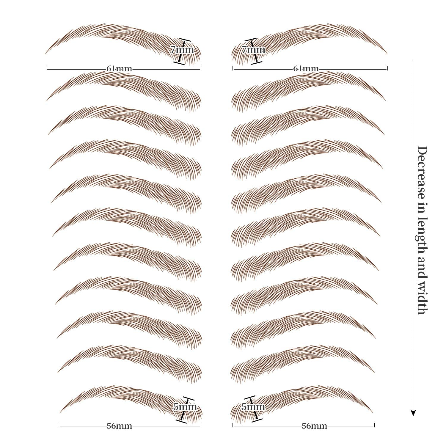 Aresvns Eyebrow Tattoo Stickers 99 Pairs! 9 Sheets Brown Fake Eyebrows,4D Tattoo Eyebrow with Real Hair,Eyebrow Transfer Stickers Christmas Gift