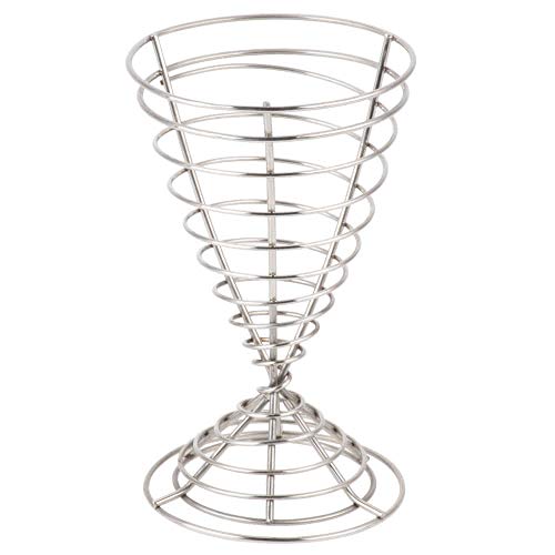 G.E.T. 4-88068 Stainless Steel Stainless Steel Spiral Cone French Fry Holder Stainless Steel Specialty Servingware Collection