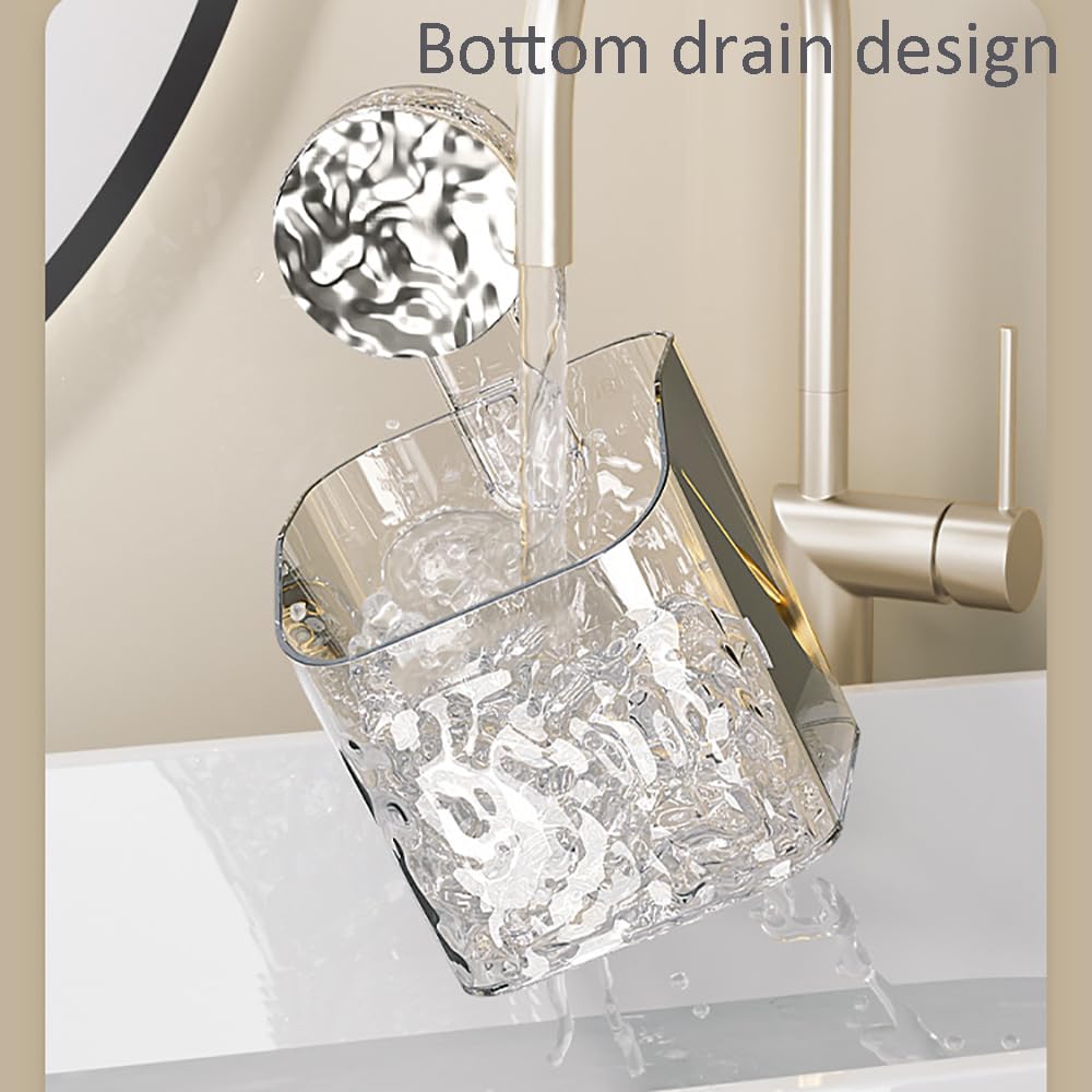 Cenbini Androf Acrylic Transparent Shower Storage, Raidley Easymount Bathroom Storage Shelf - No Drilling Required, Raidley No Drill Clear Wall Caddy Large Capacity, Drainage (Transparent Color, L)