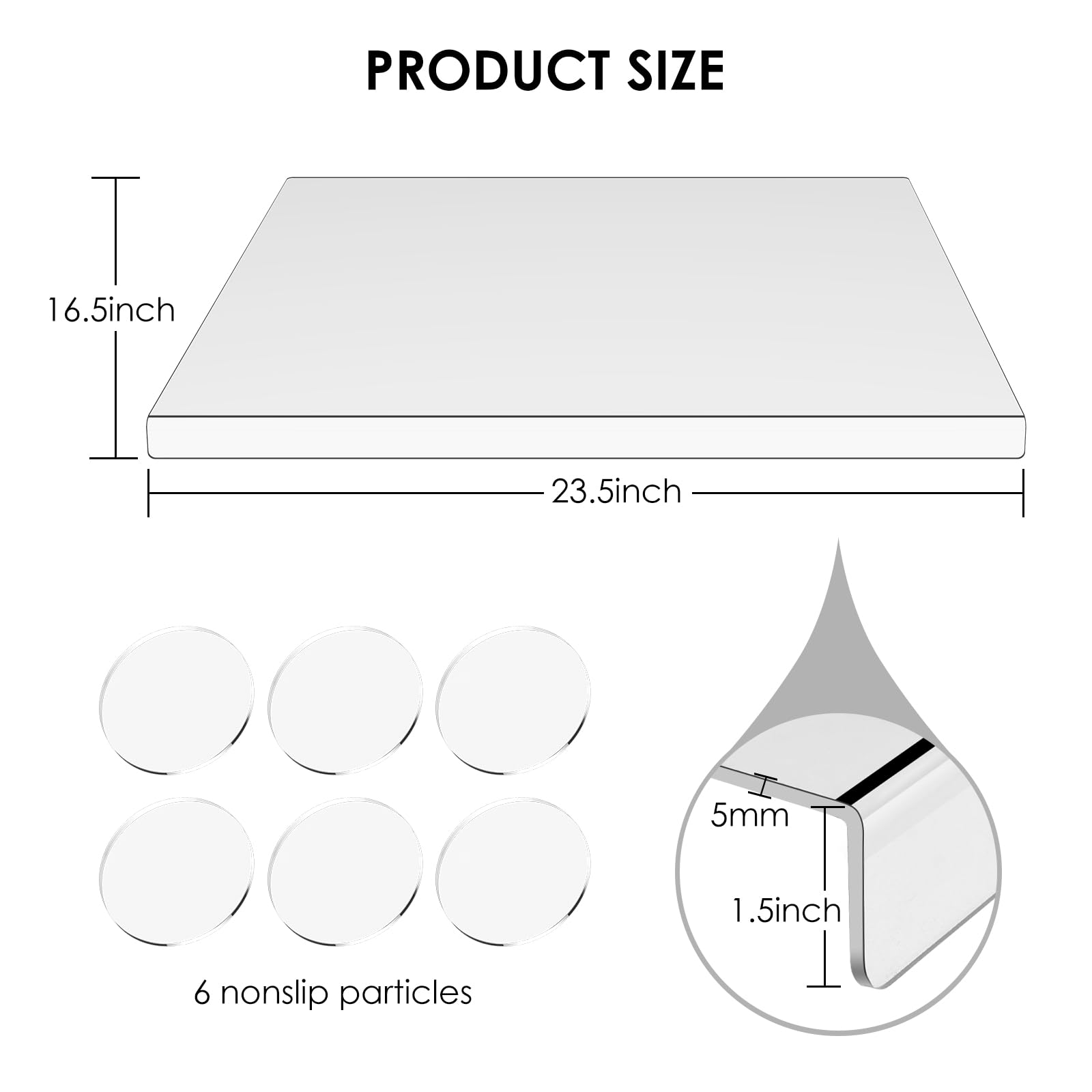 Acrylic Cutting Boards for Kitchen Counter,24x18 In Clear Cutting Board with Lip,Acrylic Cutting Boards with Non Slip for Kitchen Countertop Protection