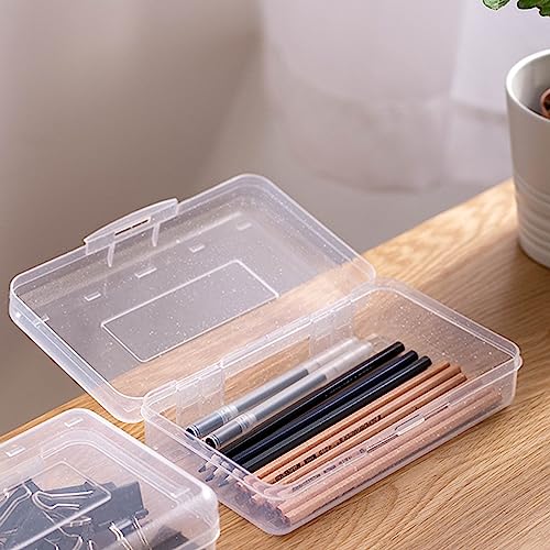 CENGNIAN 1 Pack Large Capacity Clear Pencil Box, Clear Pencil Case, Plastic Crayon Box, Pencil Cases, Plastic Pencil Case, Plastic Pencil Box, Crayon Box Storage, Hard Pencil Case